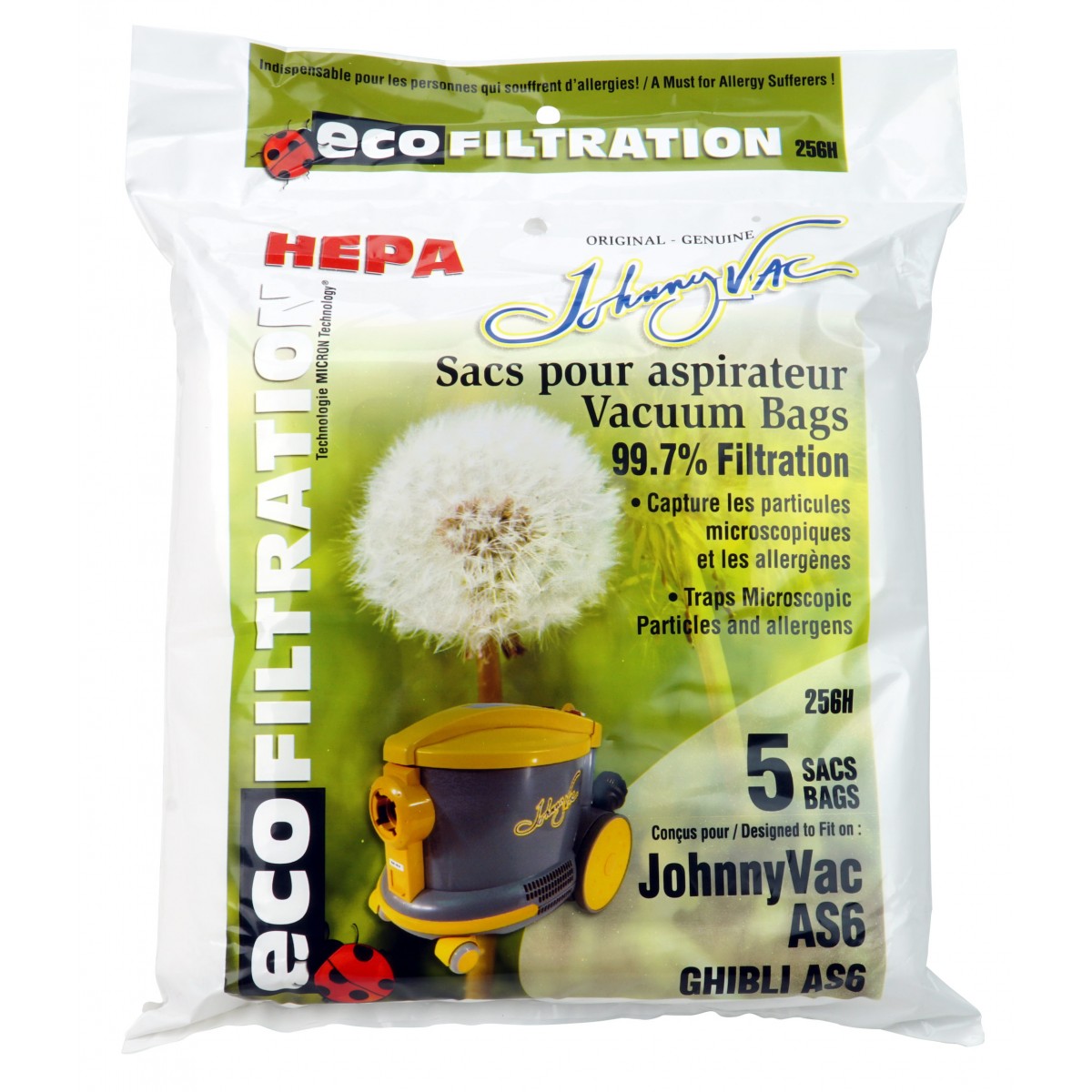 Johnny Vac Ghibli AS10 HEPA Microfilter Bag (5 bags) – Vacuum Warehouse